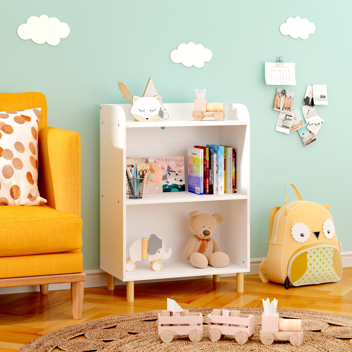 Latitude Run® Kids Bookcase, Children's Book Display, Bookshelf Toy ...