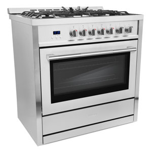 Cosmo 36 in. Nebula Collection 3.8 cu. ft. Gas Range, 5 Burners, Rapid ...