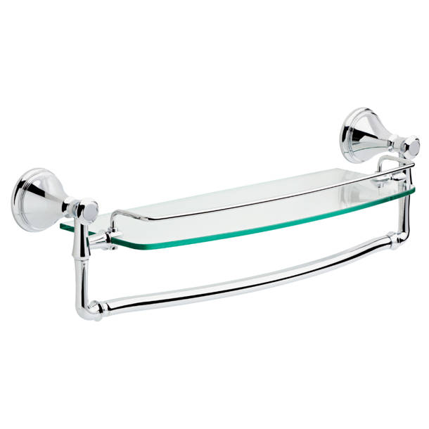 Delta Cassidy 18 in. Glass Shelf with Towel Bar & Reviews | Wayfair