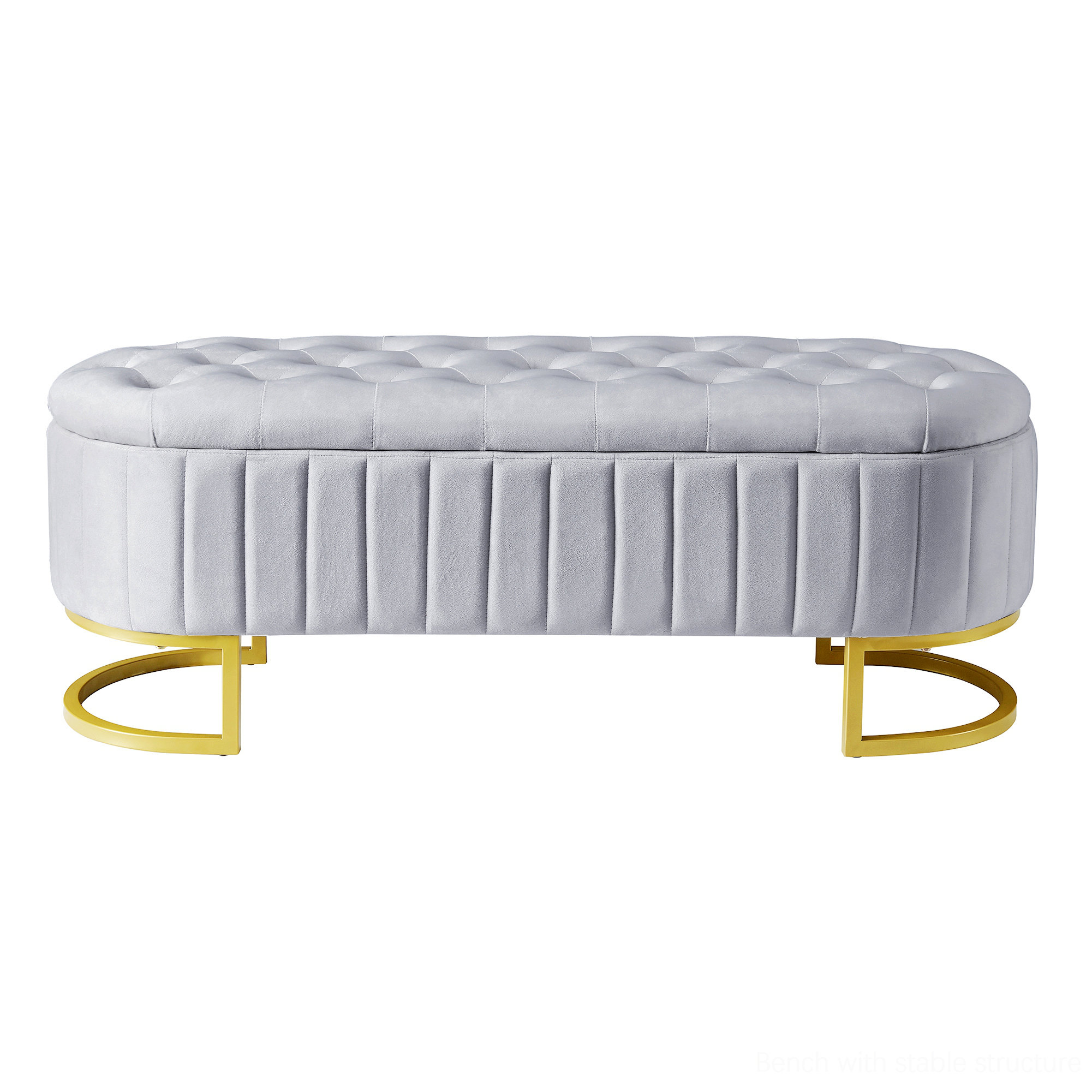 Everly Quinn Elegant Velvet Storage Bench With Button-Tufted Design And ...