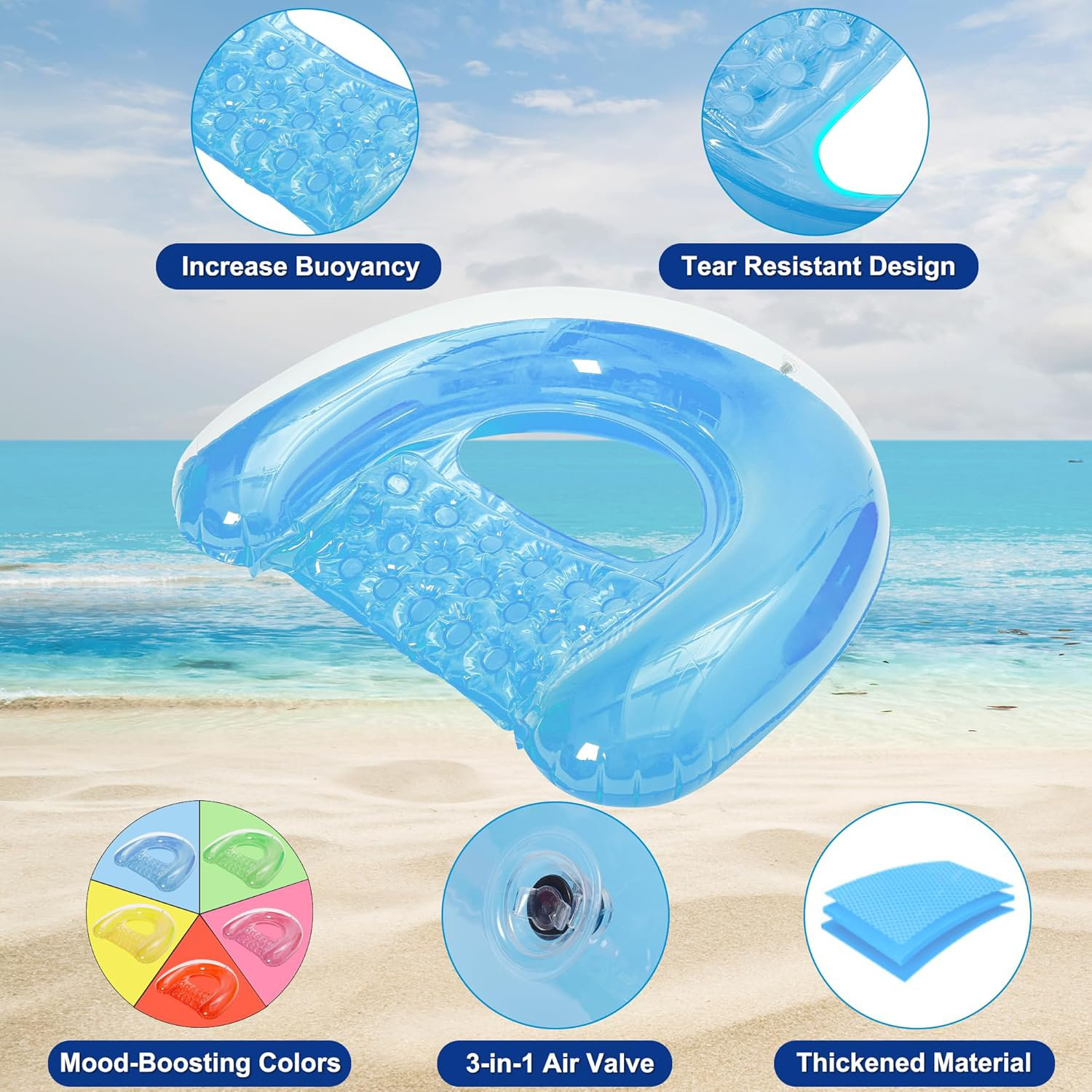 Utibia 4 Pack Pool Floats Adult, Pool Chair Float, Drifter, Chair ...