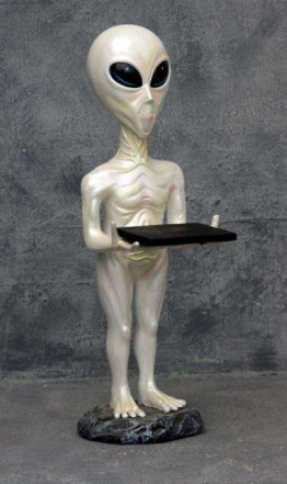 Trinx Alien Butler Life Size Statue | Wayfair