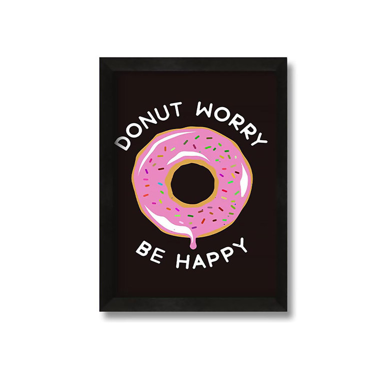 Maturi Donut Worry Be Happy - Picture Frame Painting on Canvas ...