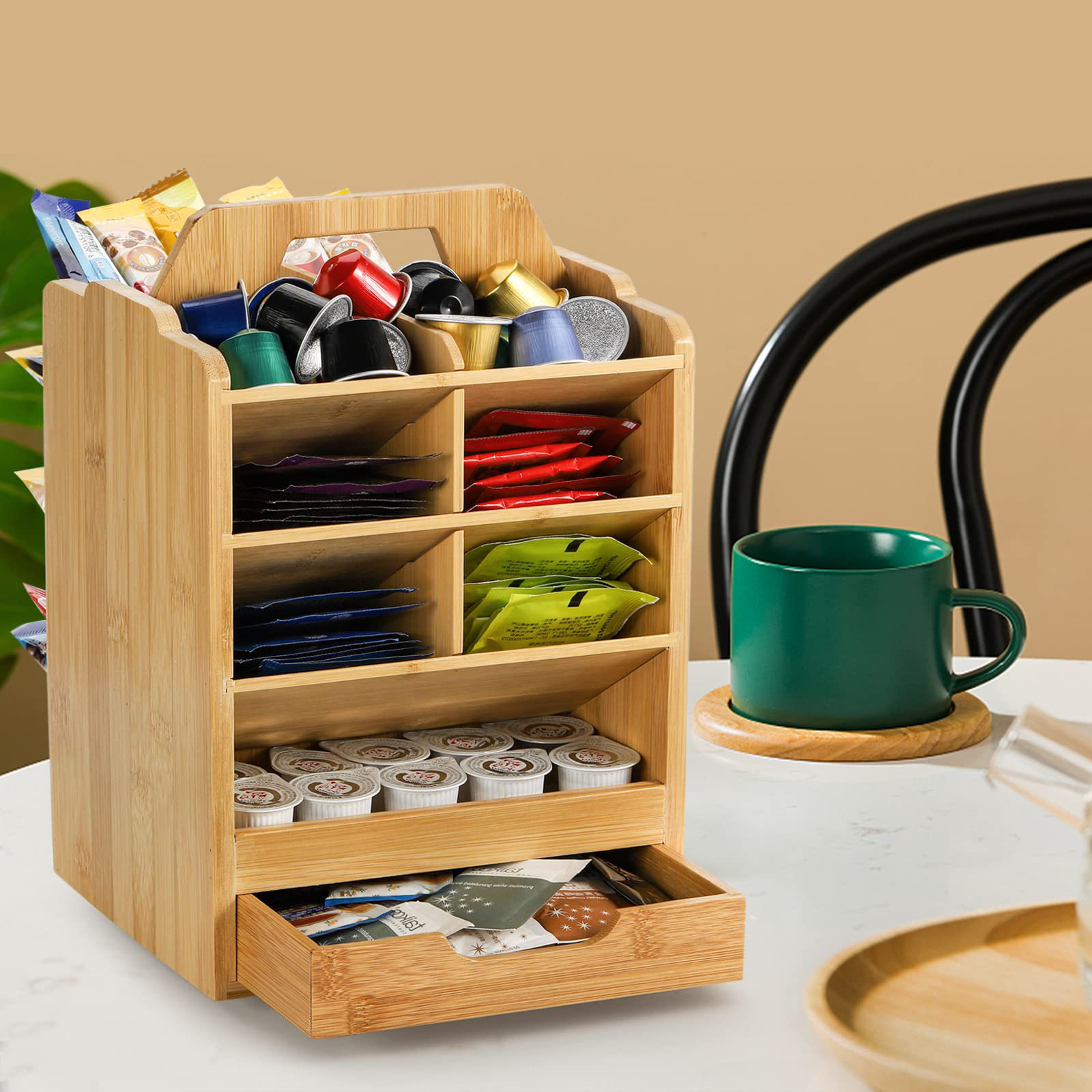 Foundry Select Bamboo Pen Holder Organizer, 360°Rotating Art Supply ...