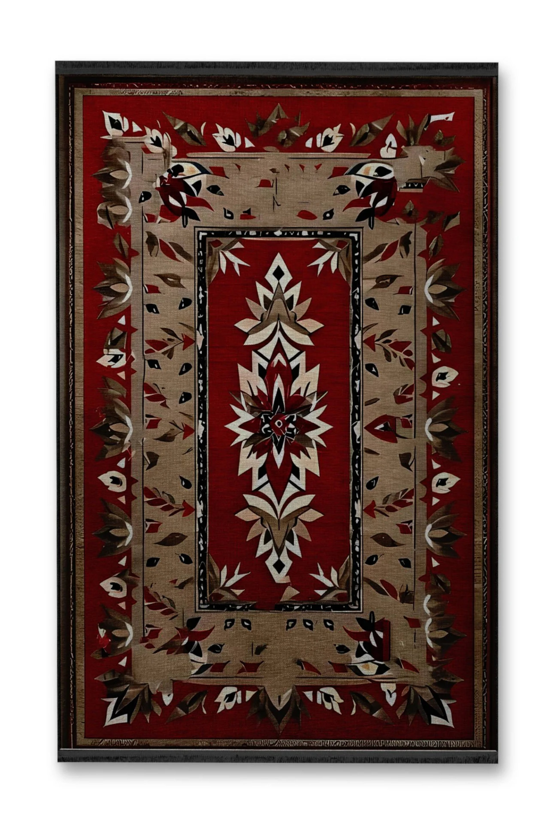 Bungalow Rose Burgundy Detailed Multicolored Antique Design Series ...