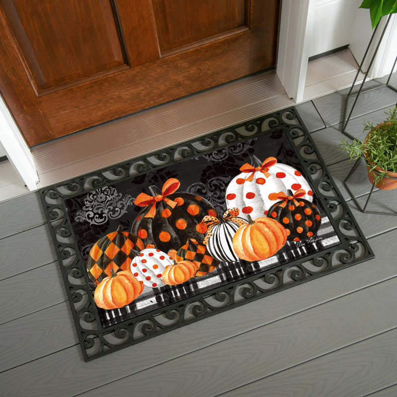 The Holiday Aisle® Elegant Pattern Pumpkins Sassafras Estate Switch Mat ...