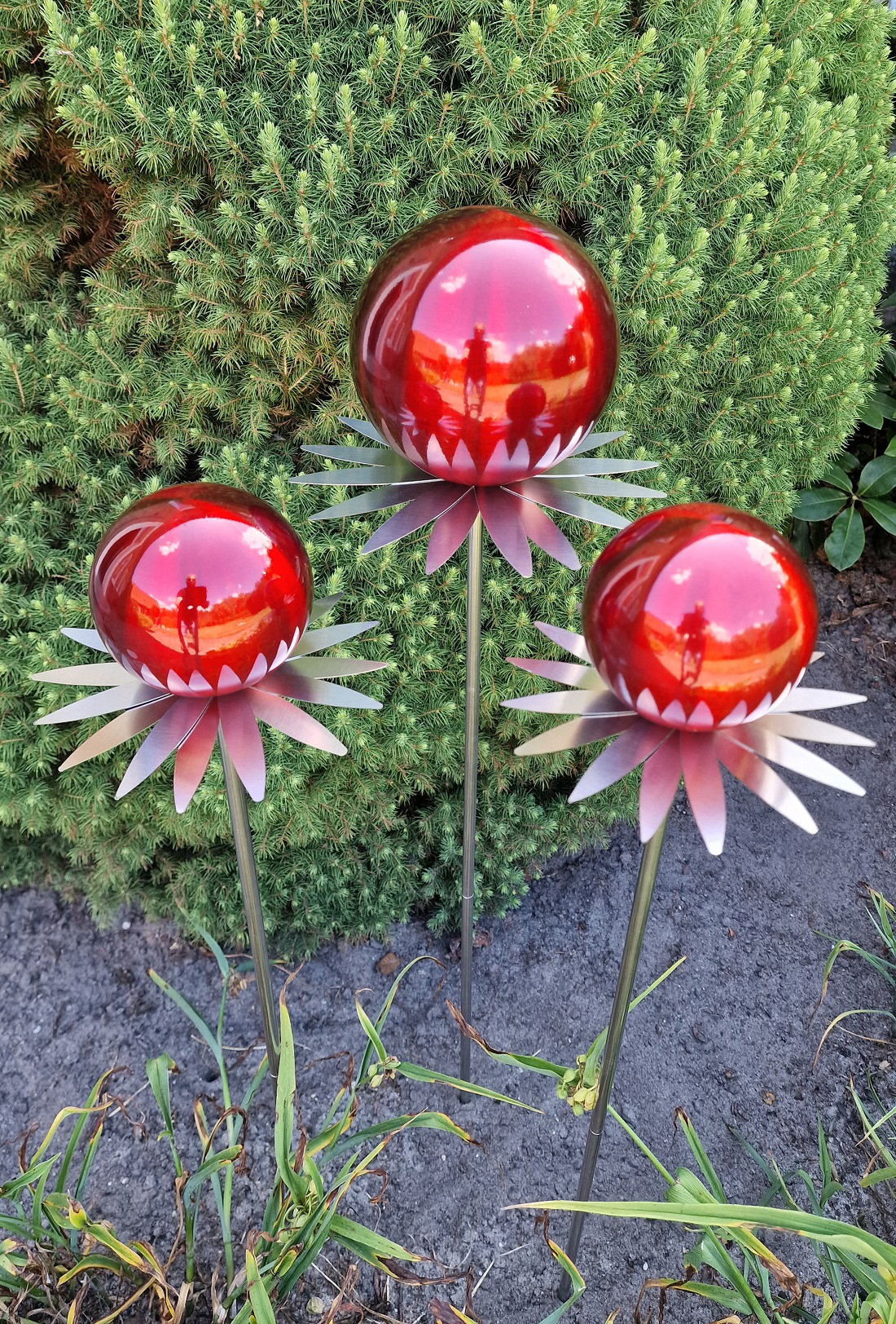 Dakota Fields Flower Magic Milano 3 Piece Gazing Ball Set | Wayfair.co.uk