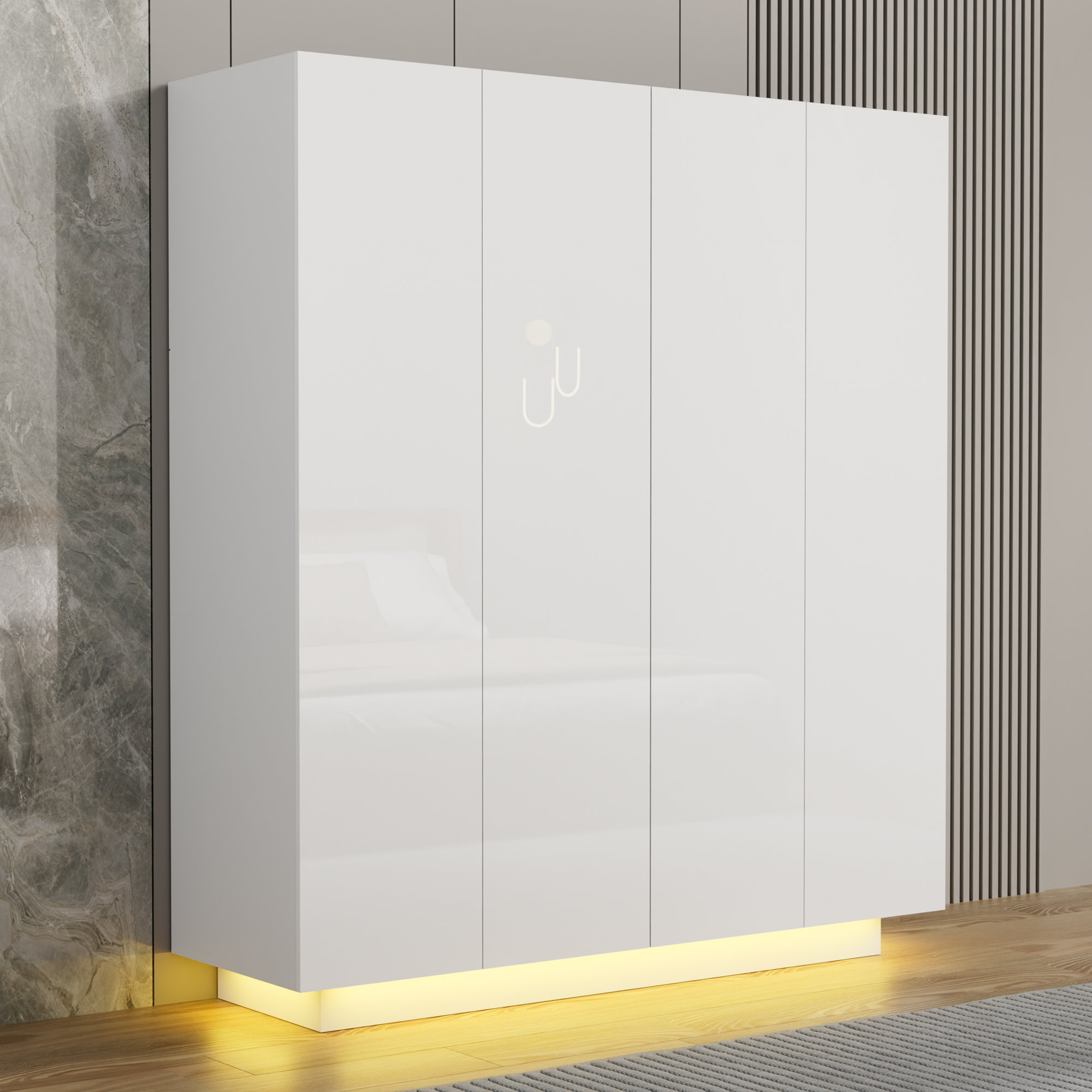 Latitude Run® High Gloss Armoire With Led Light - Wayfair Canada