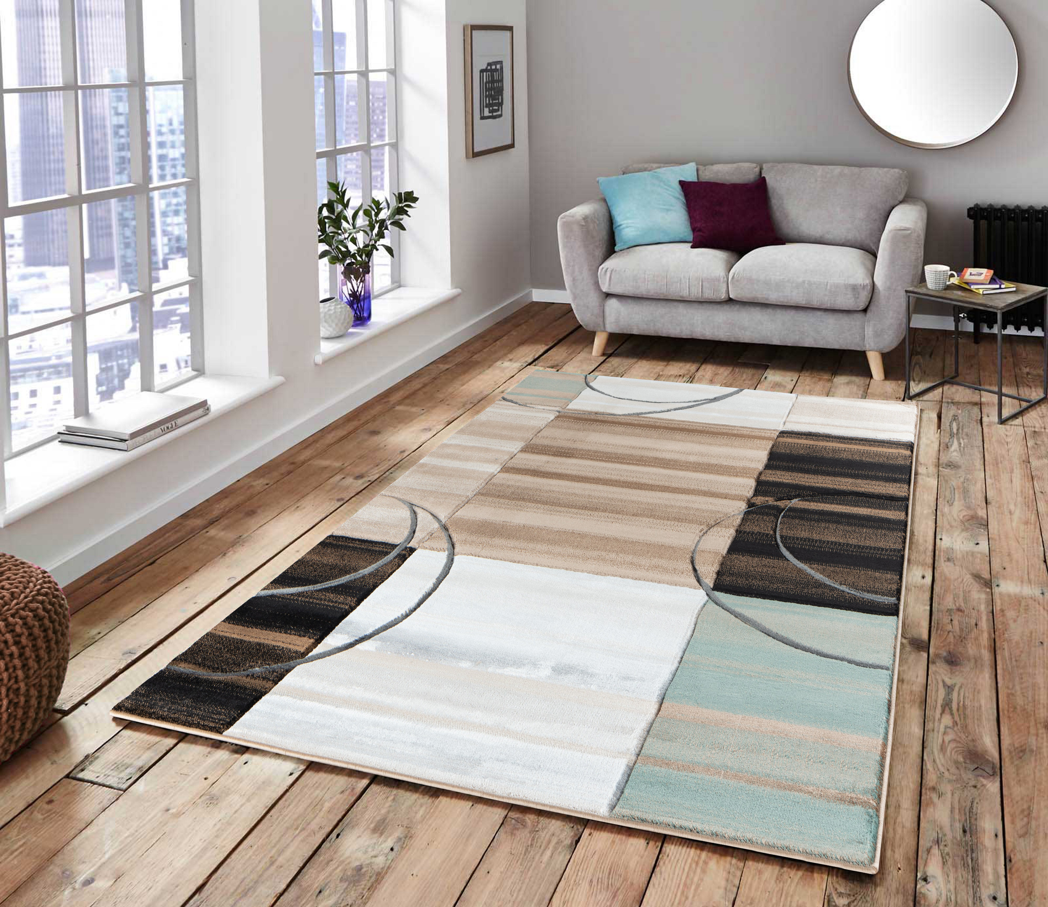 Ivy Bronx Anjolie Abstract Brown/Beige Area Rug | Wayfair