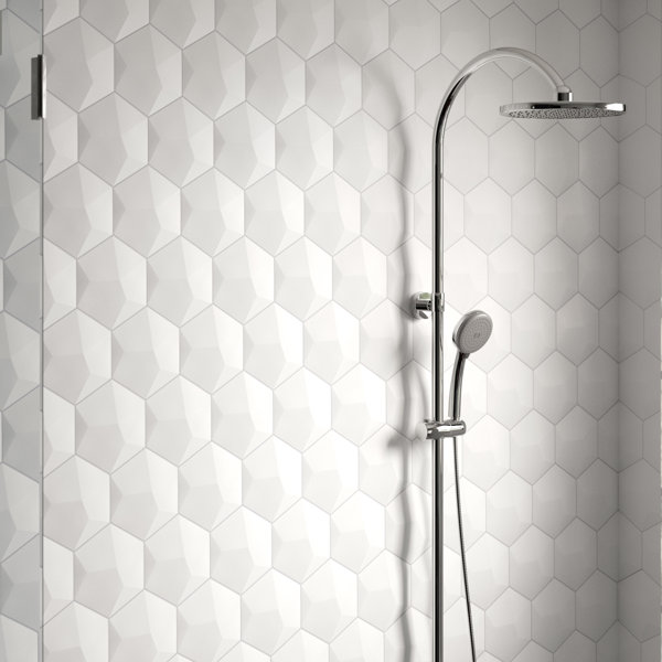 Bond Tile Large Format Hexagon 6" x 7" Ceramic Stone Look Wall Tile ...
