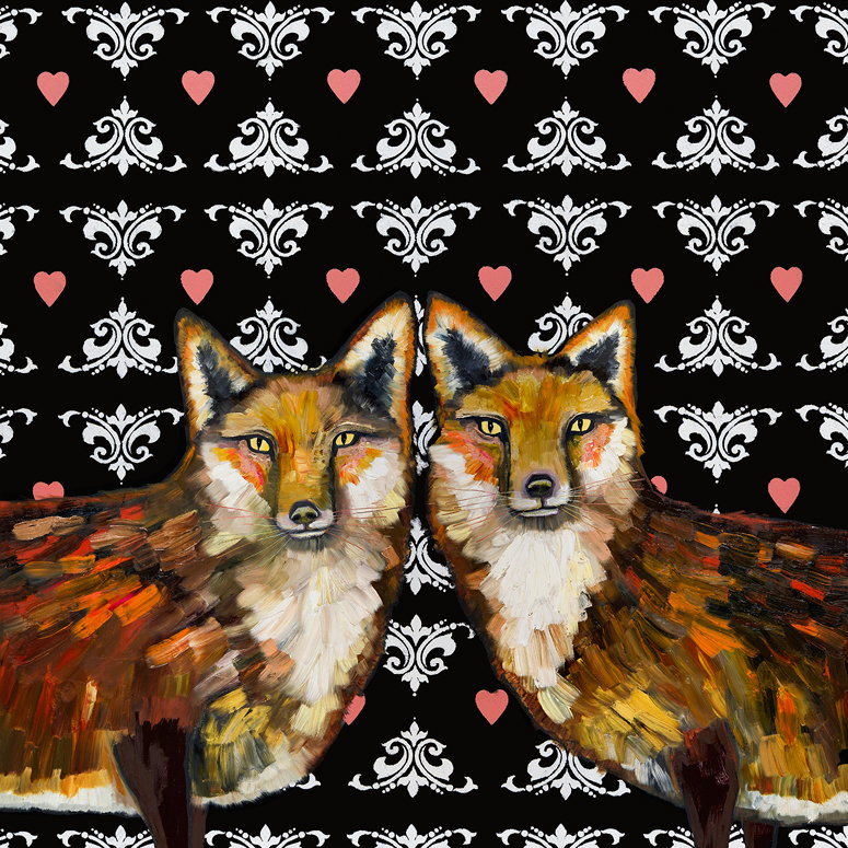 GreenBox Art 'Fox Love' Wrapped Canvas Print | Wayfair
