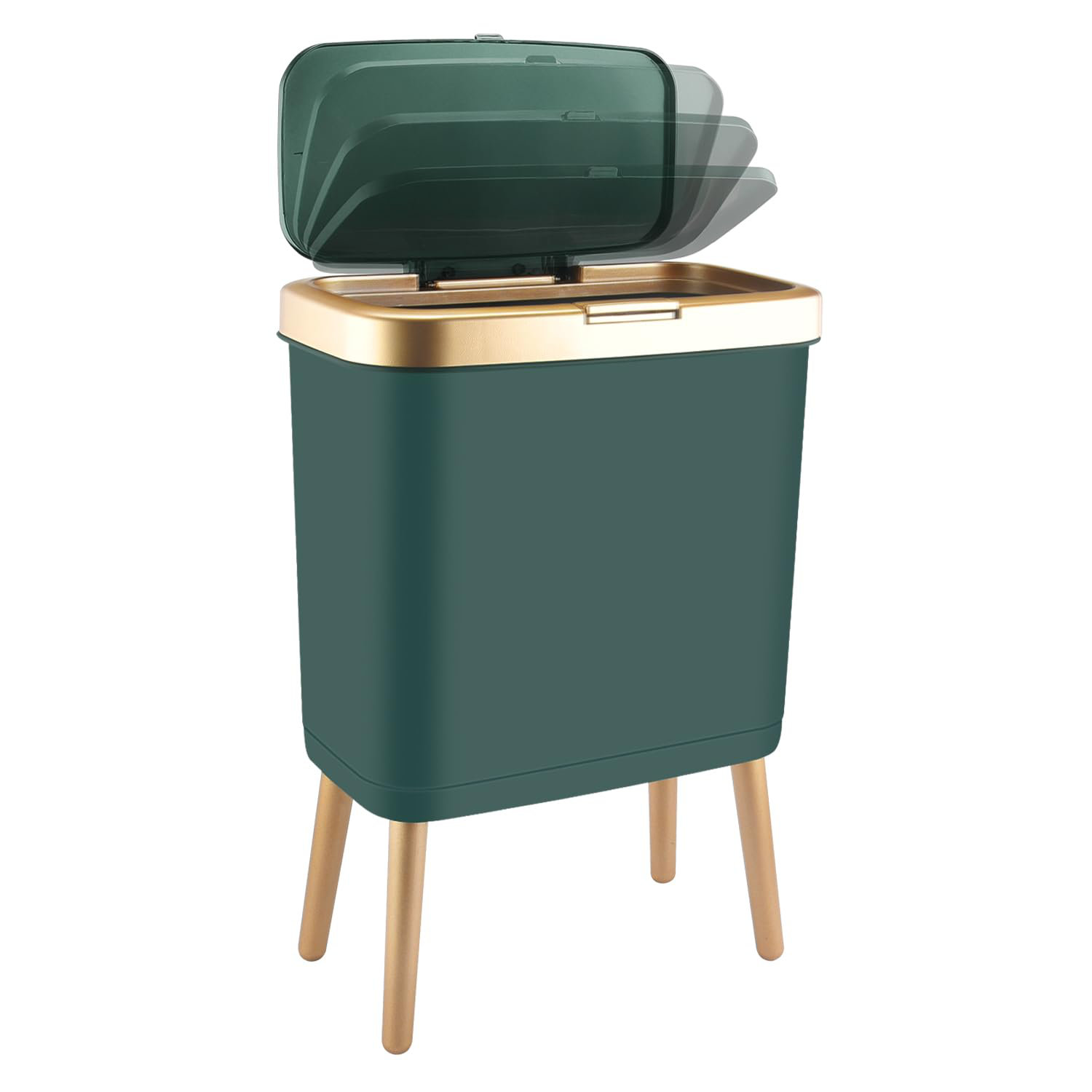 X－MAX FURNITURE Trash Can With Lid, Plastic Garbage Can With Push ...