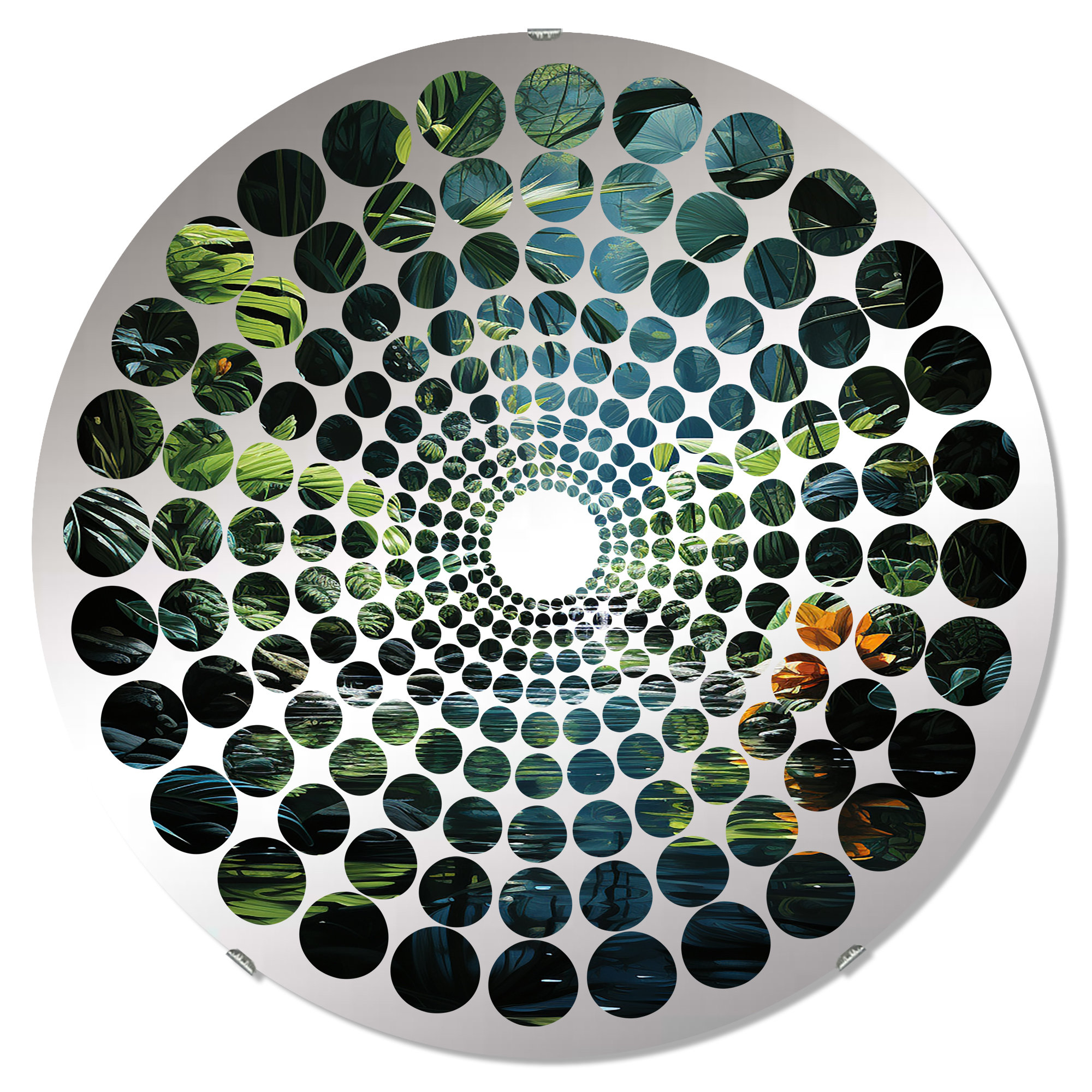 Design Art Jungle Palm Trees Azure Archway - Radial Dot Decorative ...