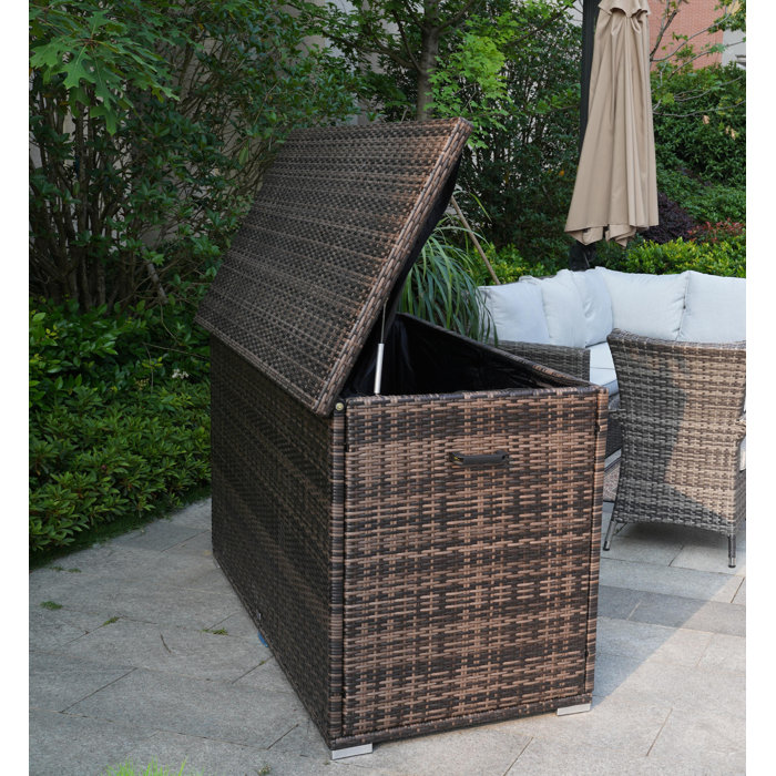 Primestok 270 Gallons Gallon Water Resistant Deck Box in Brown | Wayfair