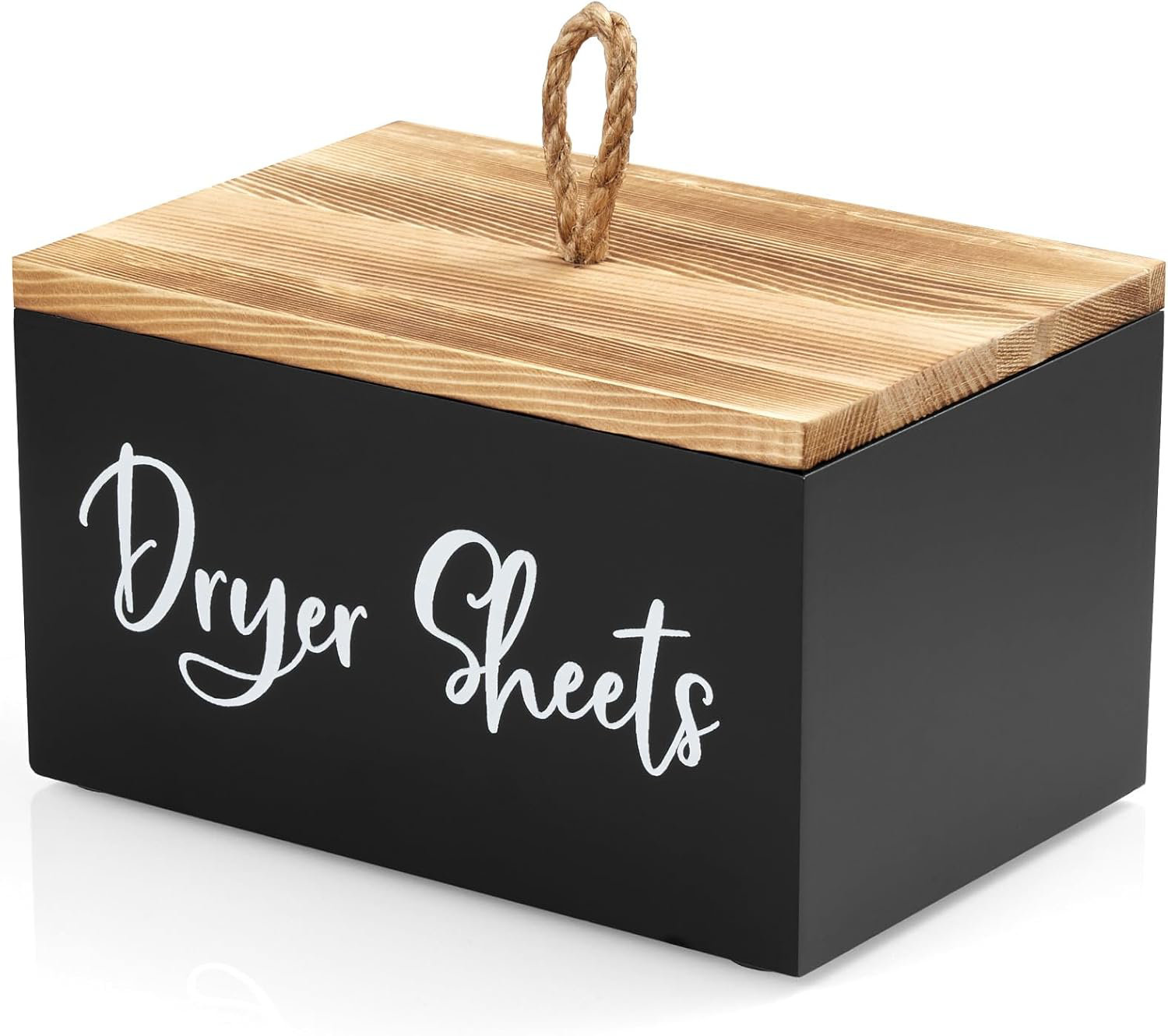 CHUANGWENYI Dryer Sheet Holder, Wooden Laundry Sheets Container ...