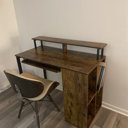 Latitude Run® Computer Desk, Office Desk with Keyboard Tray and Storage ...