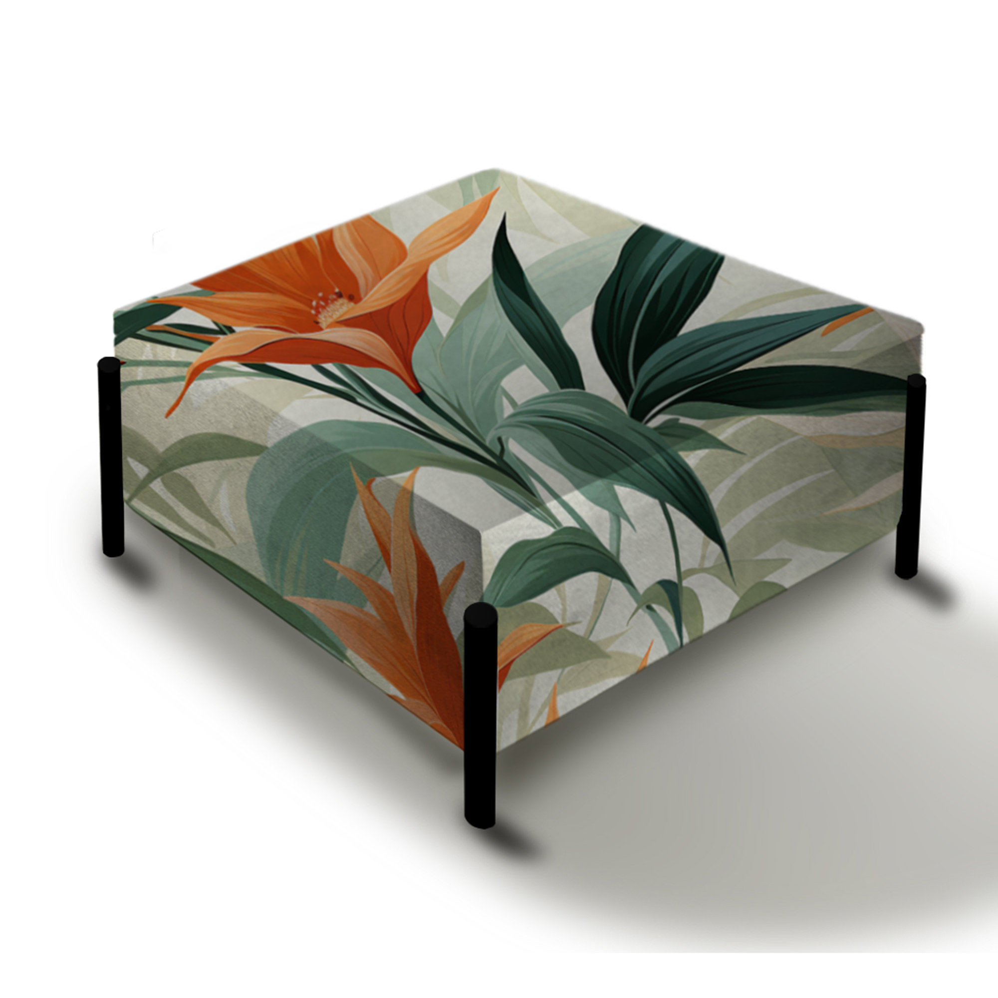Design Art Green And Orange Bamboo Mirage Tropical Pattern - Tropical ...