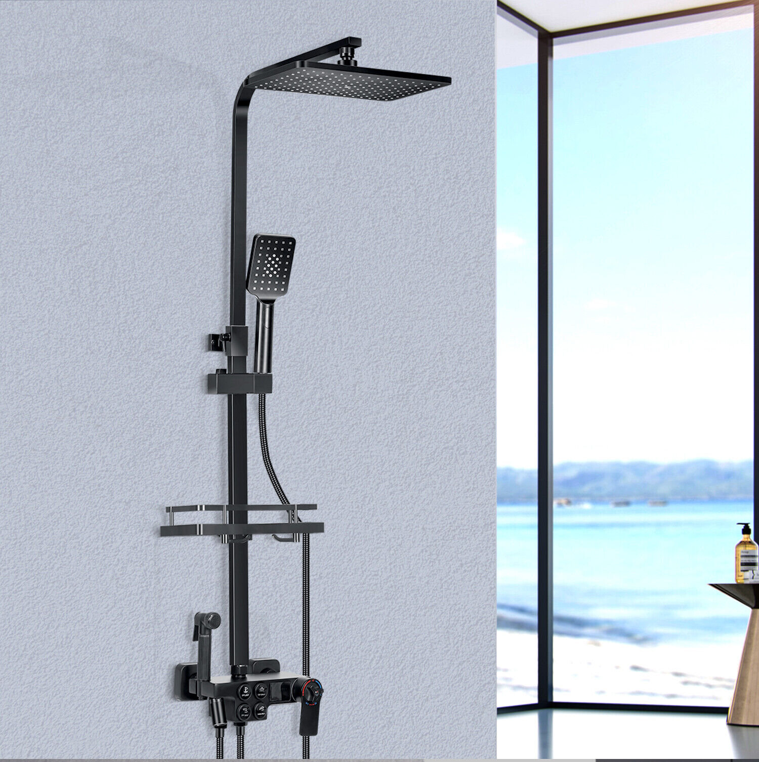 Belfry Bathroom Thermostatic Exposed Shower Mixer Bar Set Bathroom Twin ...