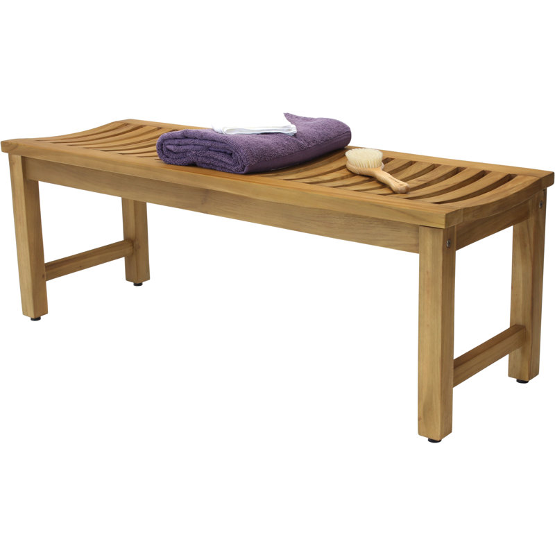 Aqua Teak Wood Outdoor Bench & Reviews | Wayfair
