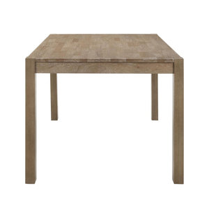 Gracie Oaks Wooden Rectangular Dining Table With Thick Legs In Brown ...