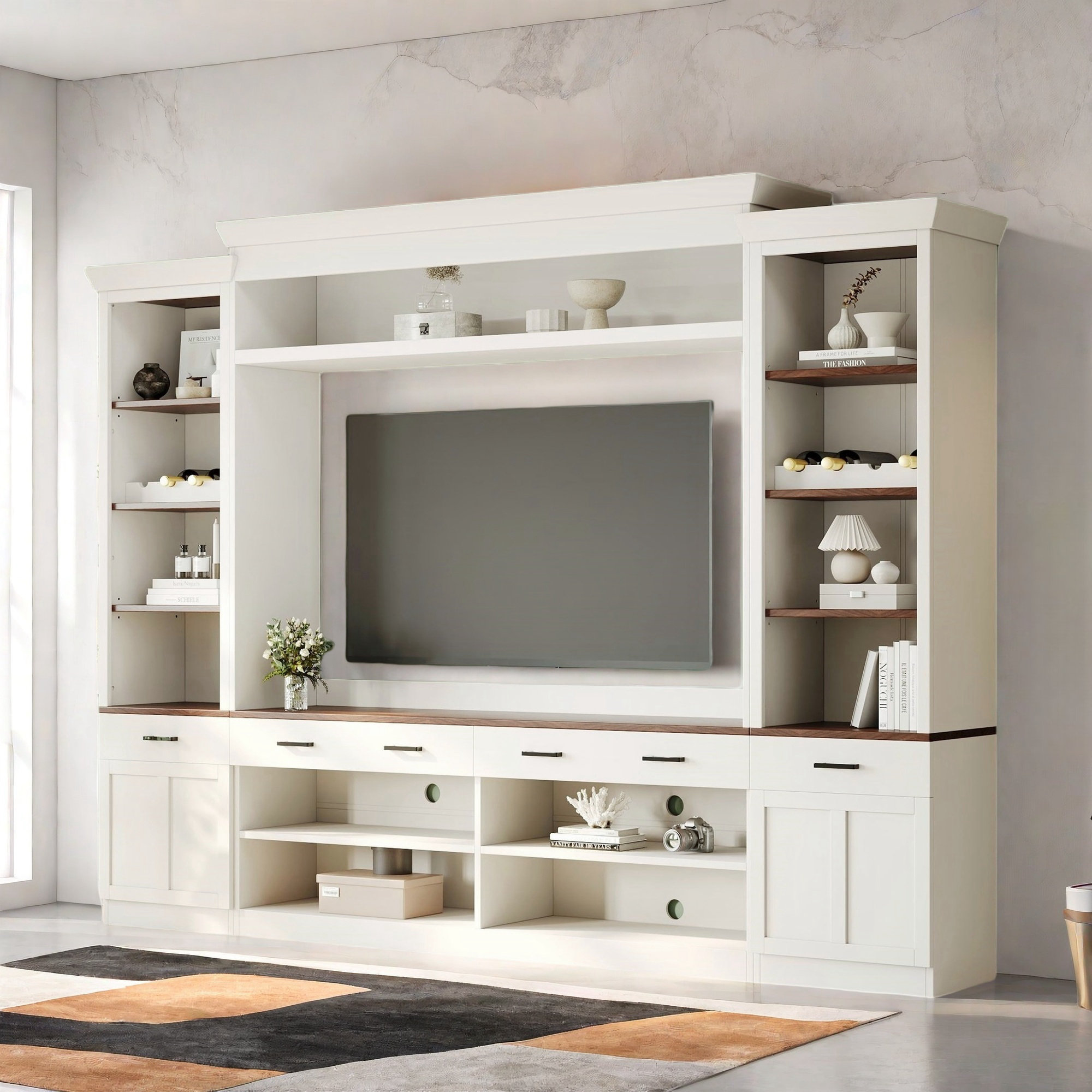 Red Barrel Studio® All In One 4-piece Entertainment Tv Stand With ...