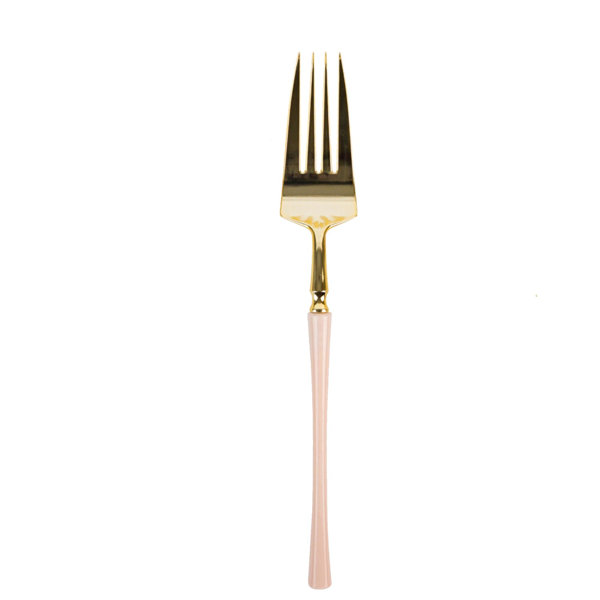 Ecoquality Modern Pink And Gold Disposable Plastic Dinner Forks ...