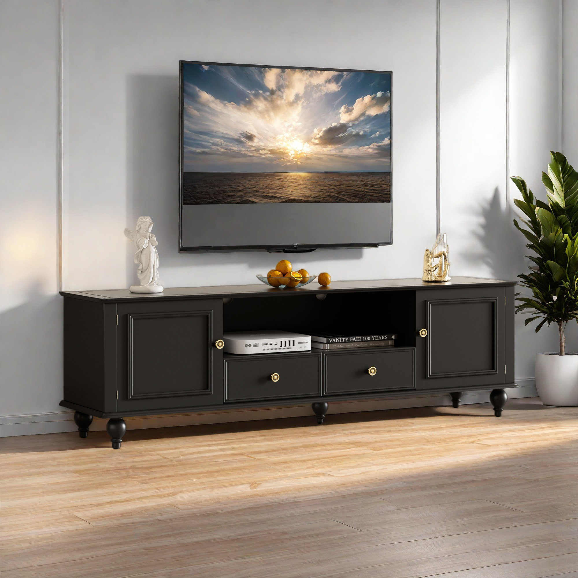 Alcott Hill® Modern TV Stand For Tvs Up To 80 Inches, Entertainment ...