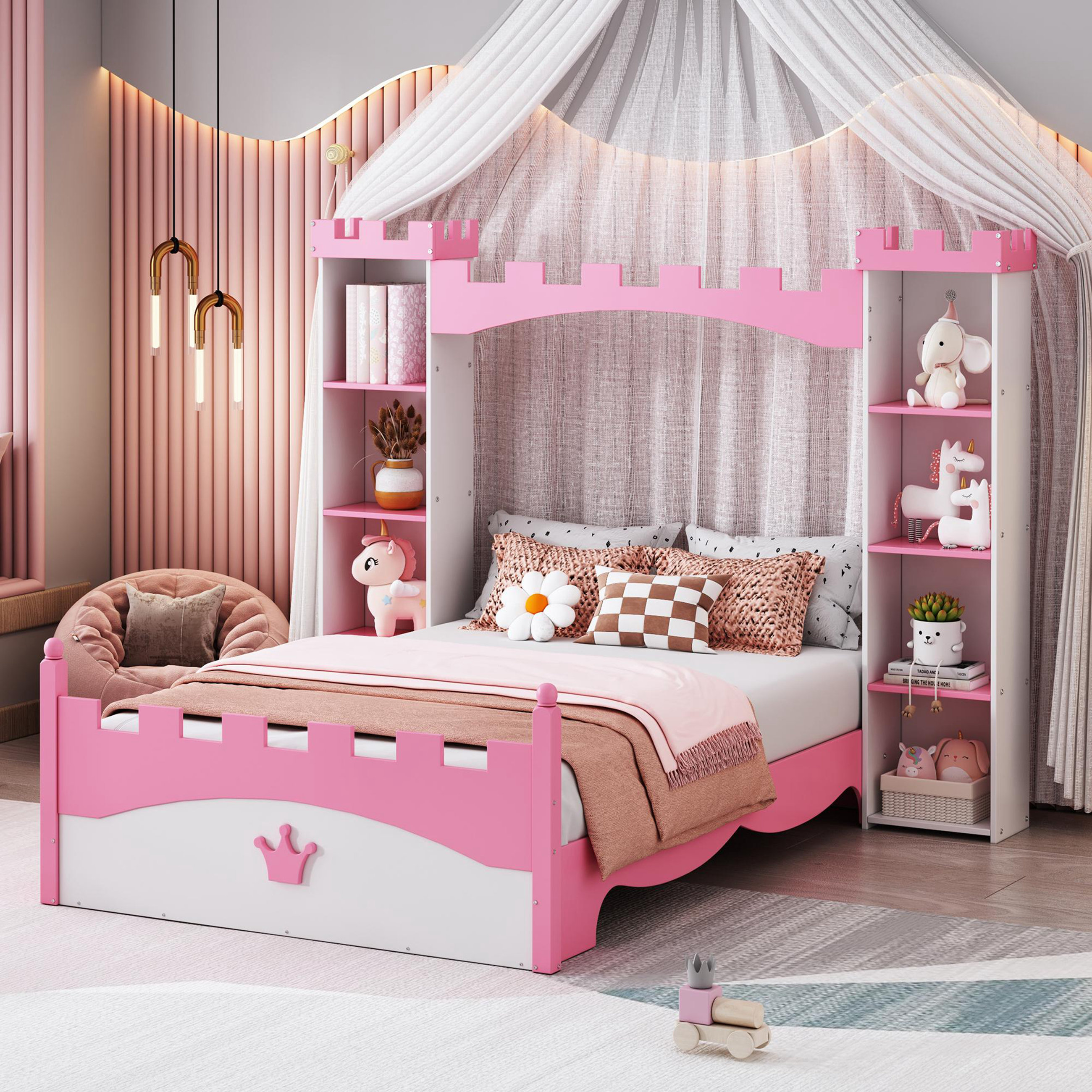 Gemma Violet Fantasy Castle Shaped Platform Bed | Wayfair