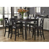 Highland Dunes Ordway 7 - Piece Extendable Solid Wood Top Dining Set ...