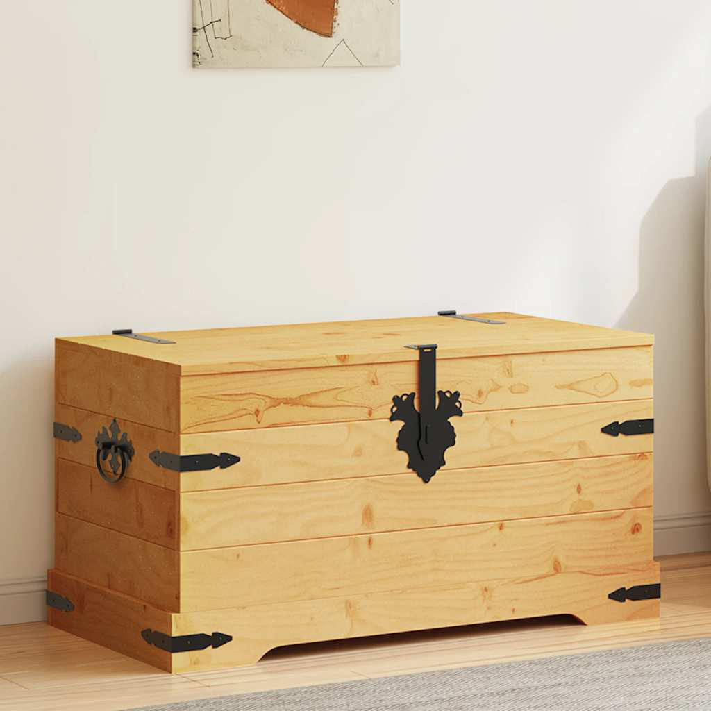 Millwood Pines vidaXL Storage Chest, Solid Pine Wood Storage Trunk with ...
