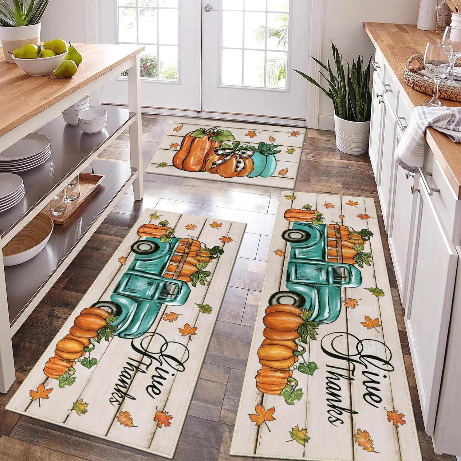 Gracie Oaks Fall Kitchen Rugs Sets of 3 | Wayfair