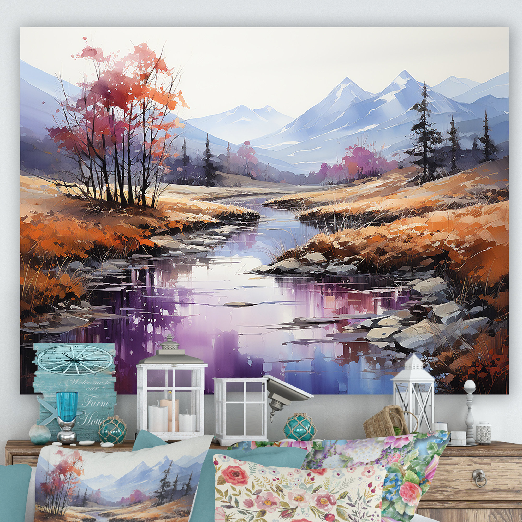 Millwood Pines Alcohol Ink River Tranquility I On Canvas Print | Wayfair