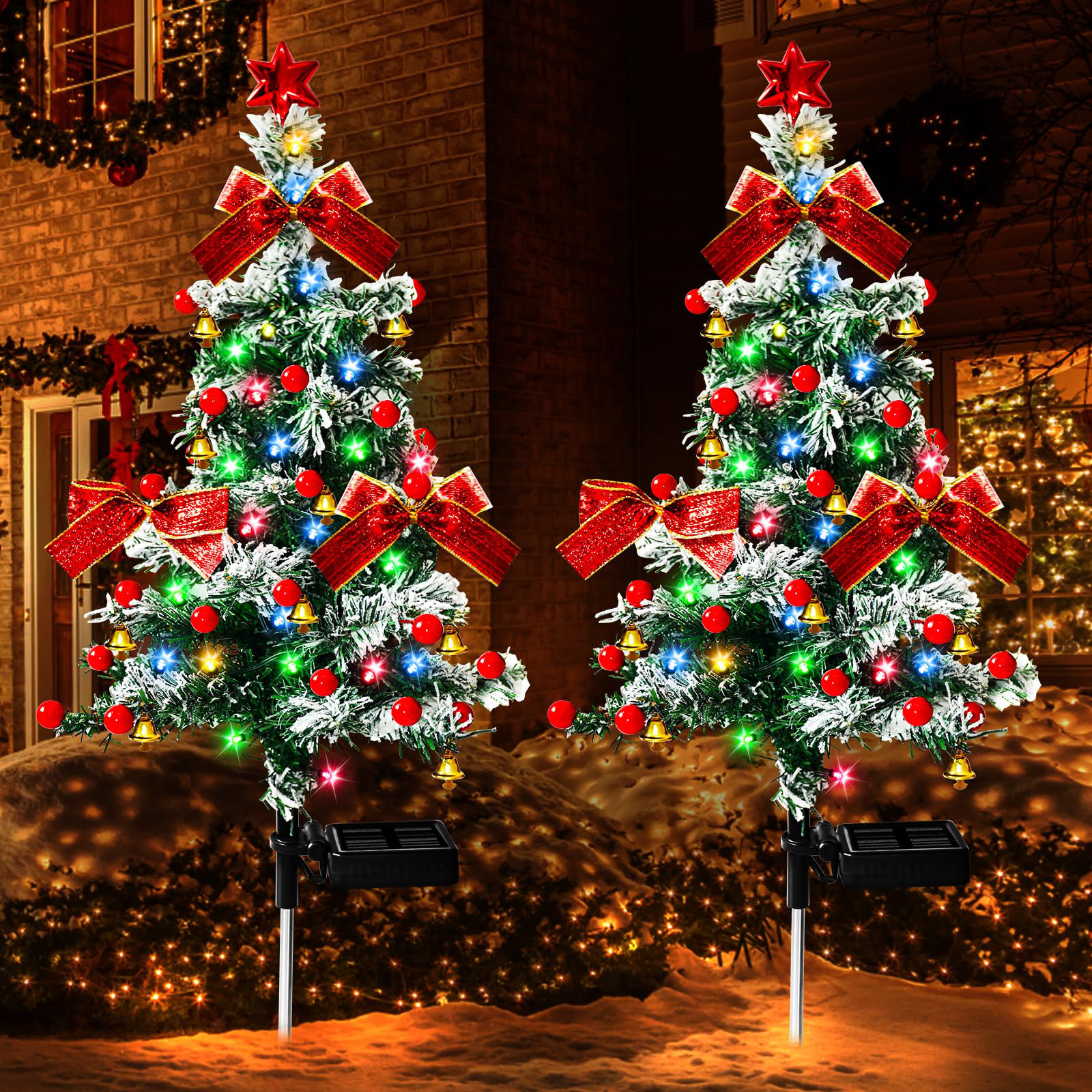 Zeki Shoggy Solar Christmas Trees Lights Outdoor Decoration Waterproof ...