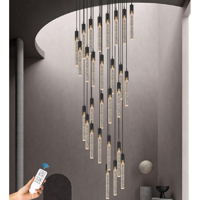 Orren Ellis Addiley 12ft Large Dimmable Chandelier High Ceilings 28 ...