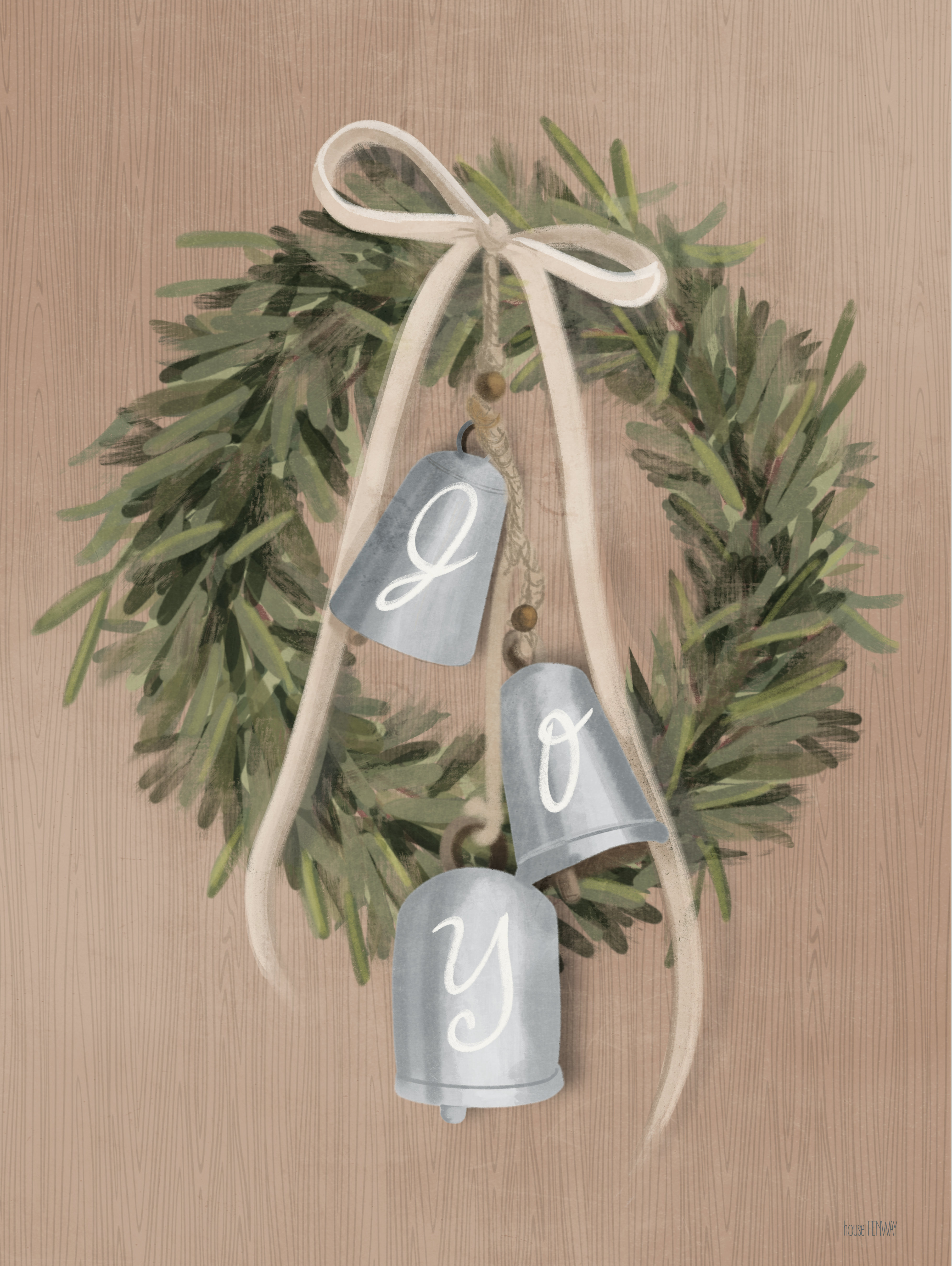 The Holiday Aisle® Joy Bells On Canvas by House Fenway Print | Wayfair