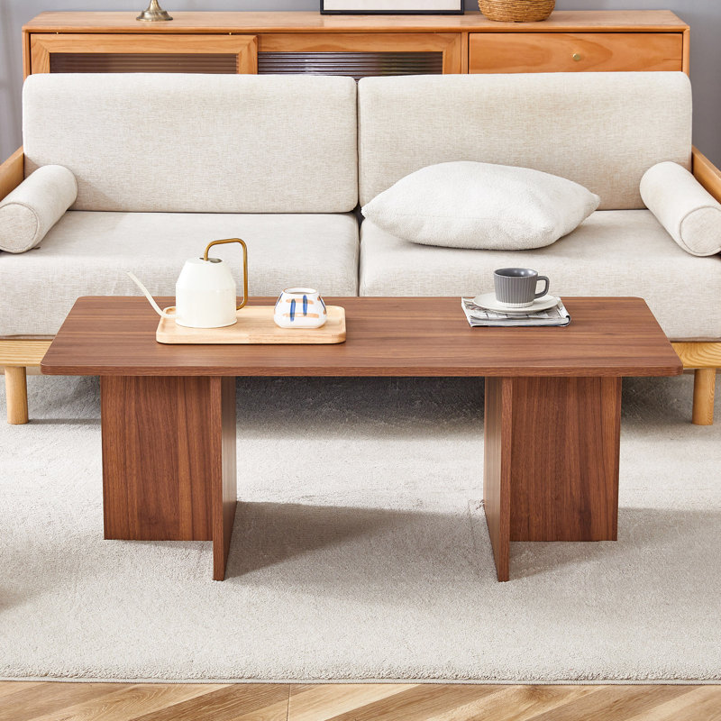 Millwood Pines Modern Luxury Wood Grain MDF Coffee Table | Wayfair