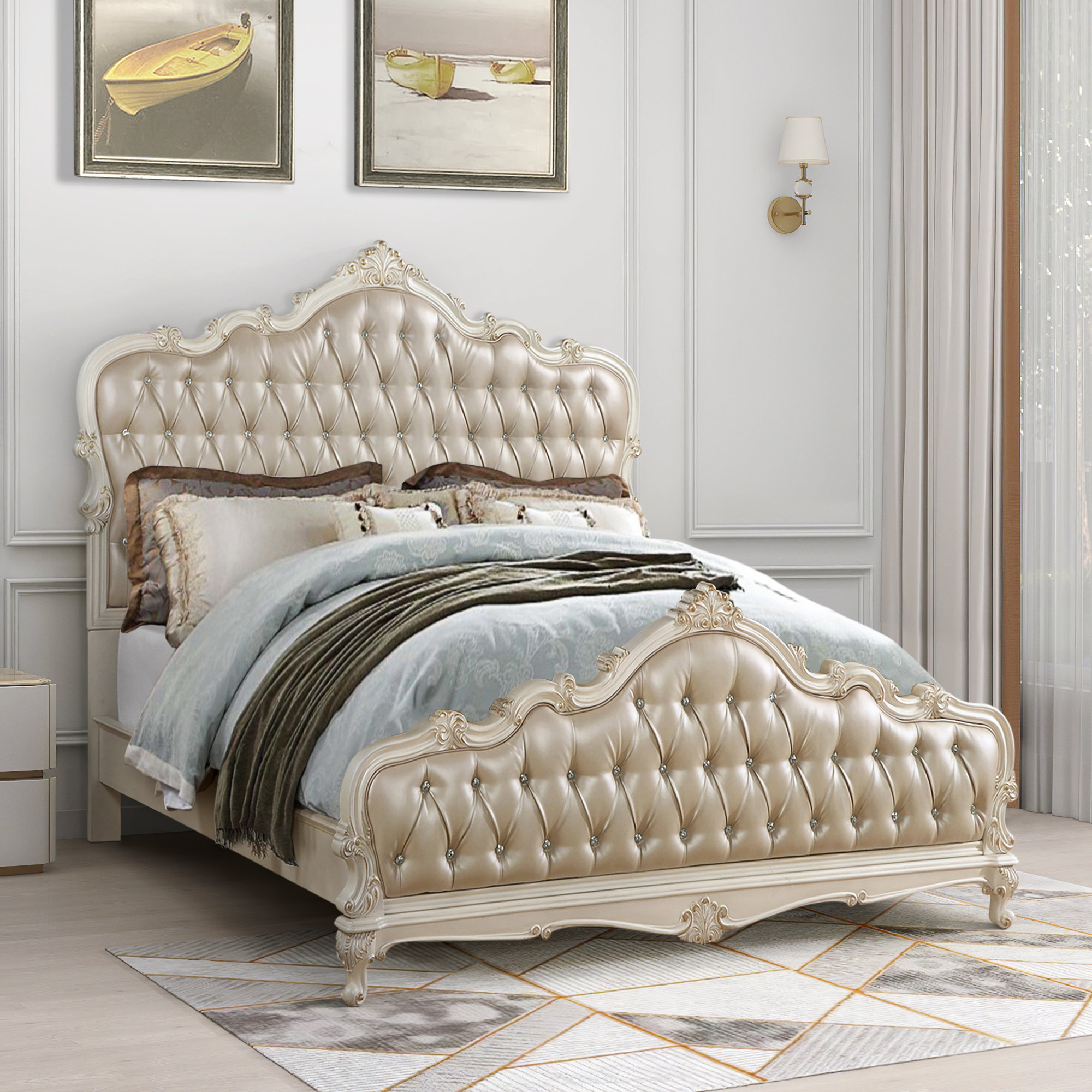 Rosdorf Park Kamarrion Tufted Low Profile Standard Bed | Wayfair