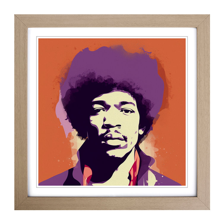 Marlow Home Co. Jimi Hendrix Minimalism - Single Picture Frame Art ...