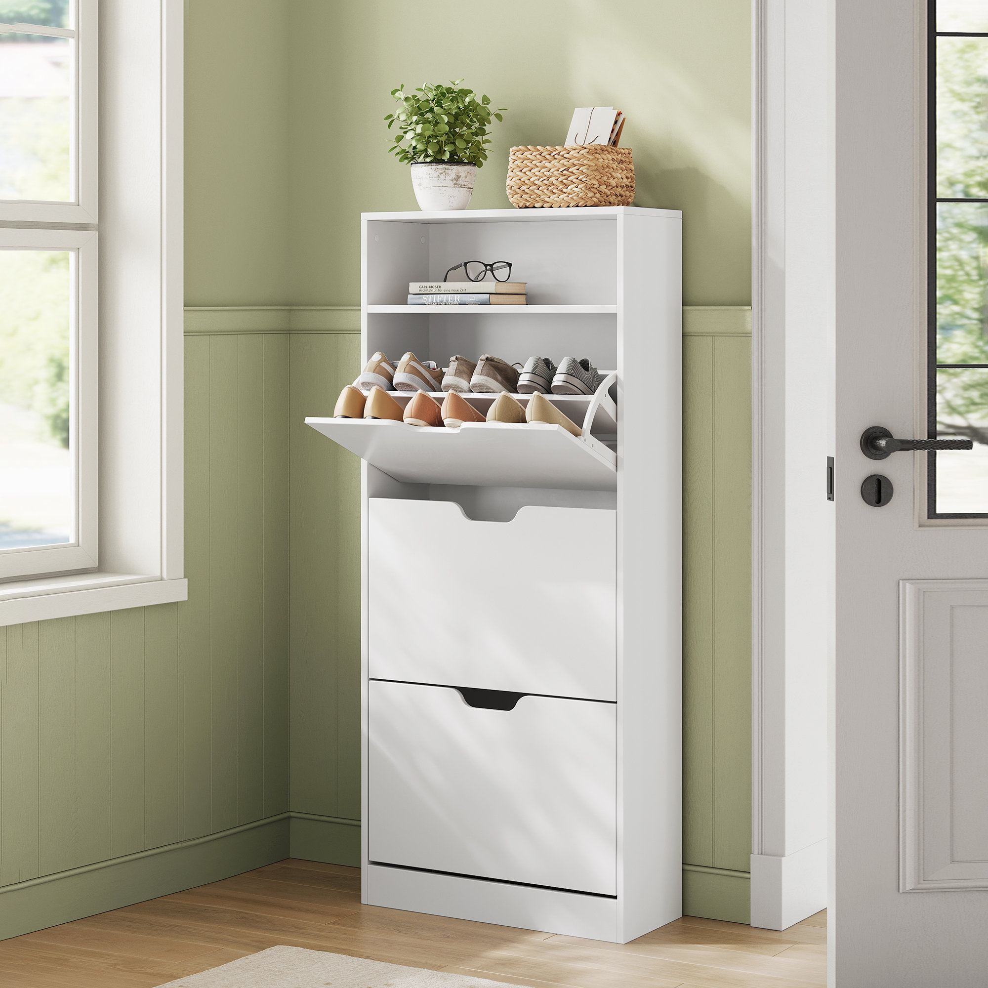 Latitude Run® Harraj 3 Drawer 18 Pair Shoe Storage Cabinet & Reviews ...