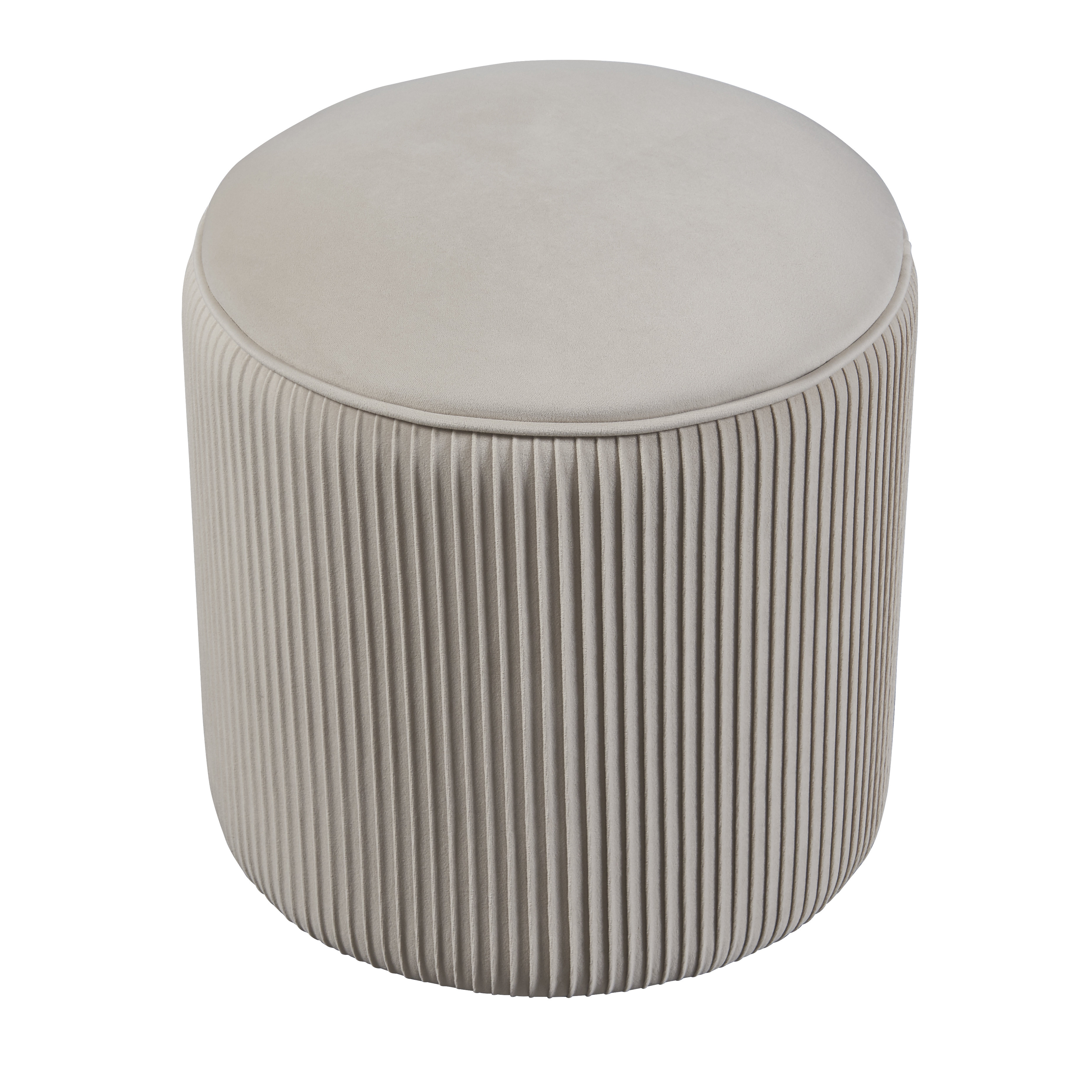 Kelly Clarkson Home Terri Wide Velvet Round Pouf Ottoman & Reviews ...