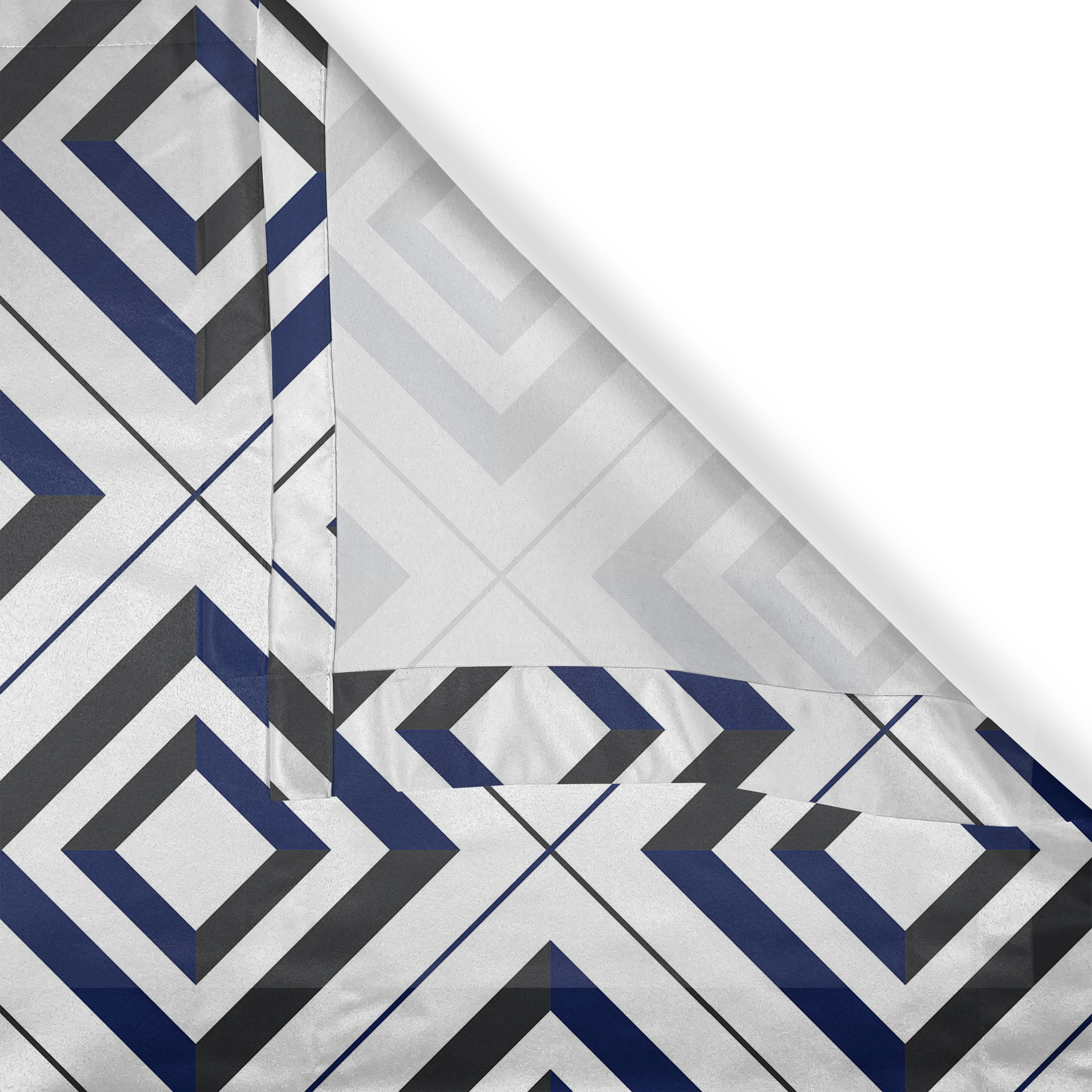 Dakota Fields Abstract Grommet Curtain Geometric Pattern Modern Navy ...