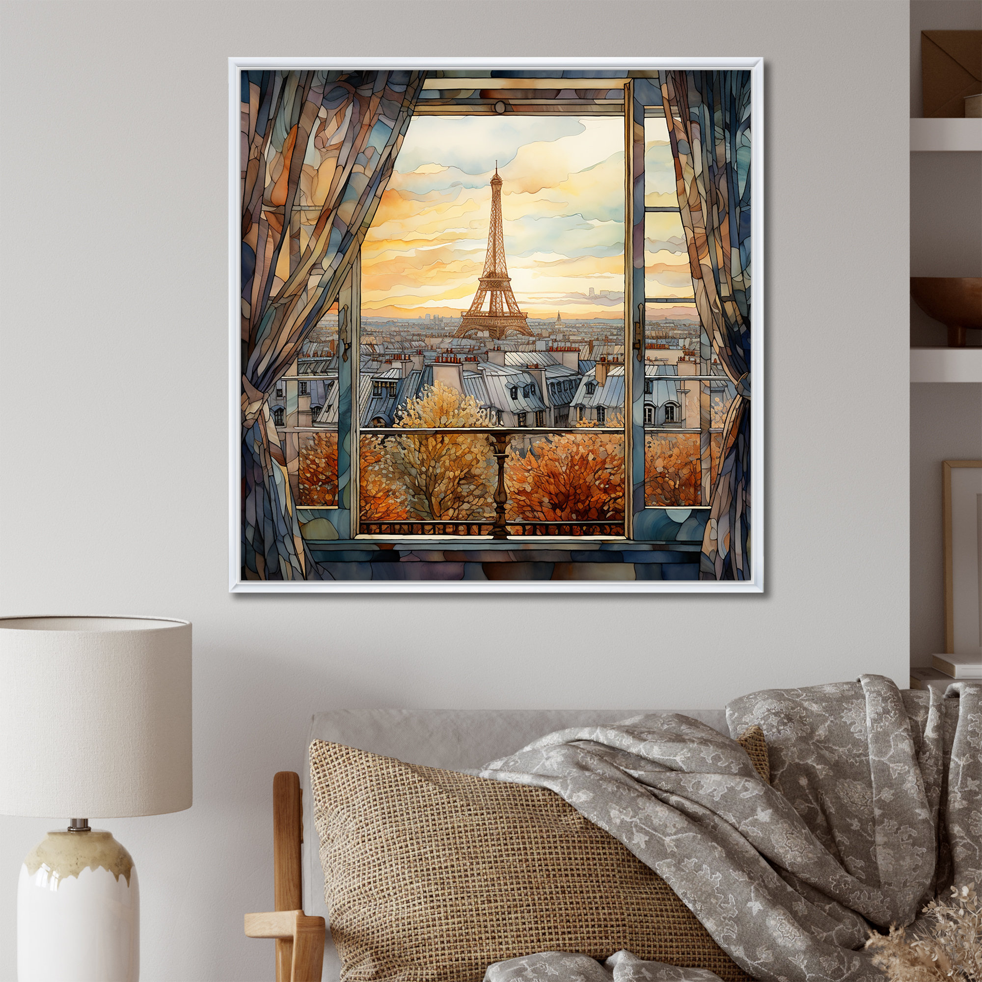 Winston Porter Vintage Paris Window View 1 - City Paris Wall Art | Wayfair