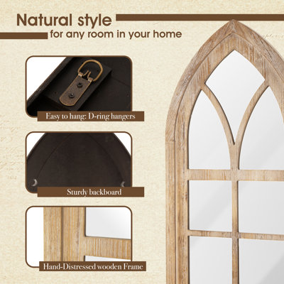 One Allium Way® Merrie Arch Wood Wall Mirror & Reviews | Wayfair