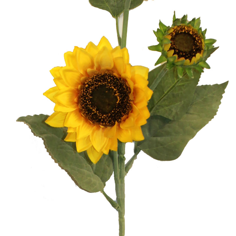 Primrue 35" Artificial Sunflower Spray with Leaves x3 & Reviews | Wayfair