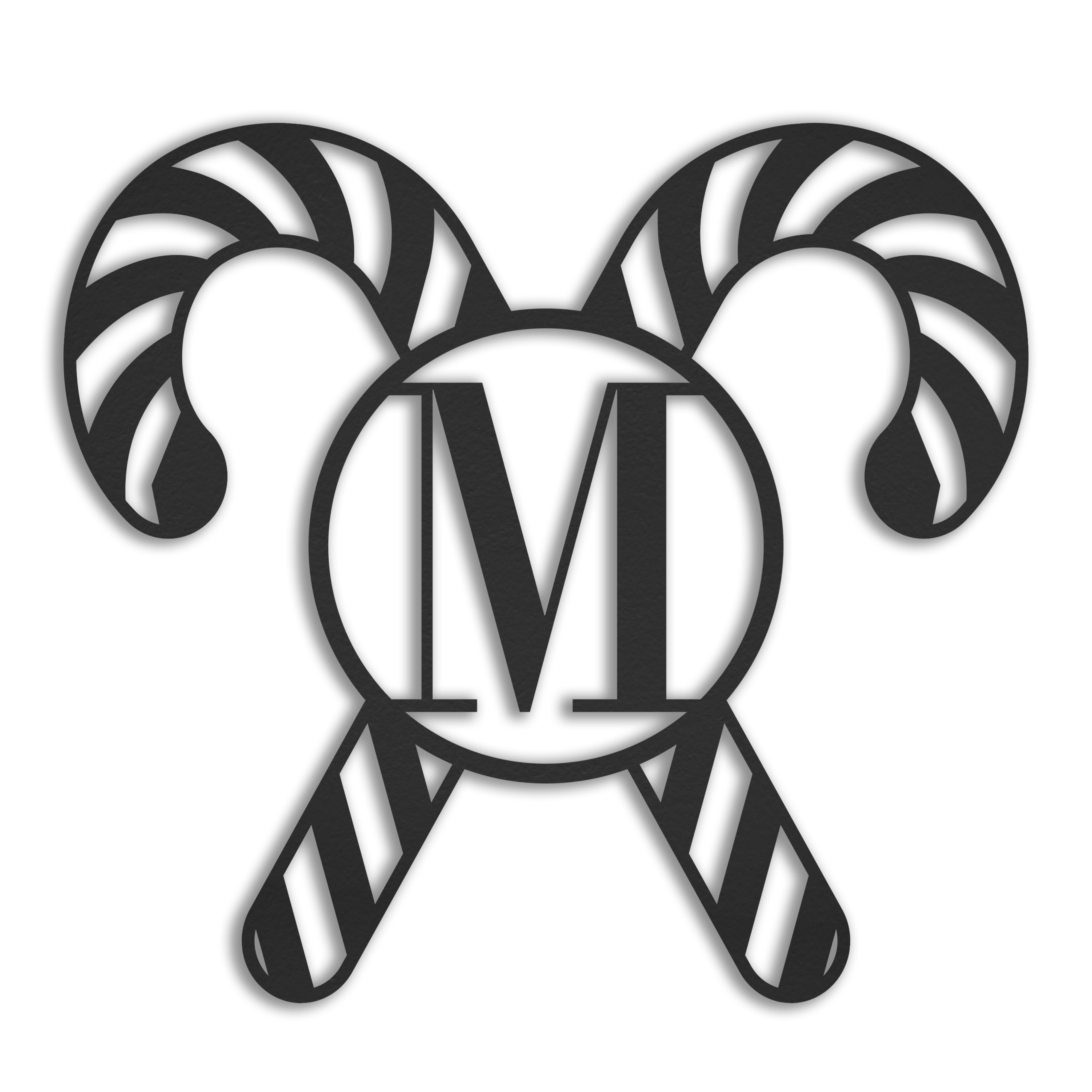 The Holiday Aisle® Metal Monogram Candy Canes Holiday Shaped Ornament ...