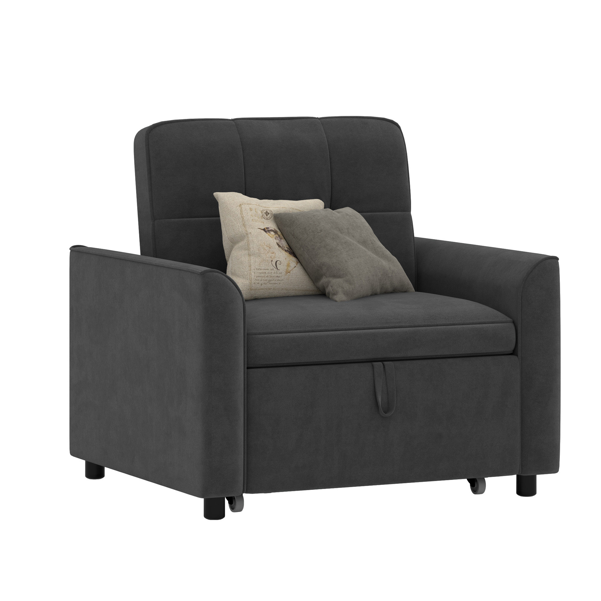 Latitude Run® Velvet 3-In -1 Convertible Accent Chair Bed | Wayfair