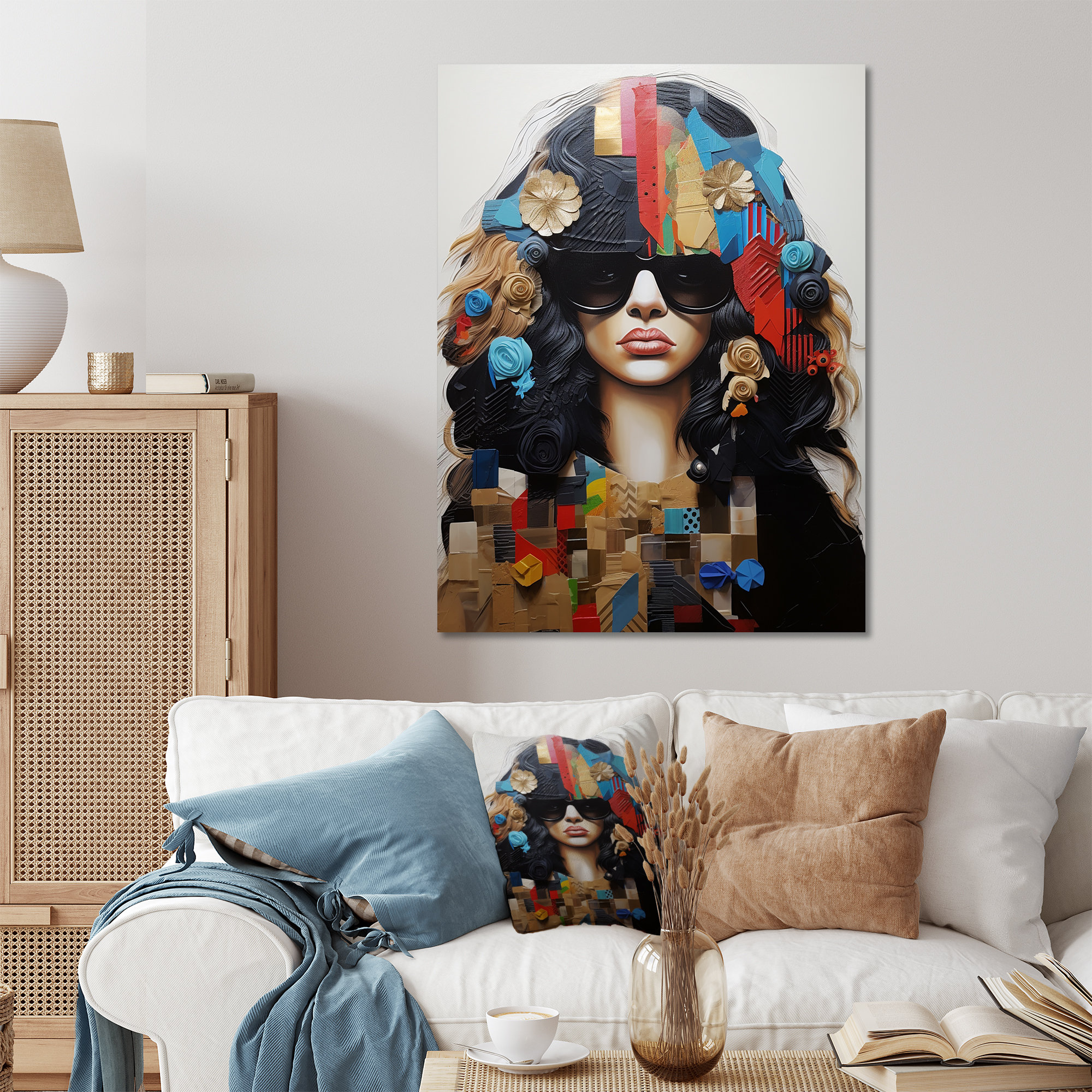 Lark Manor™ Woman Portrait Fusion Forms Collage - Abstract Collages ...