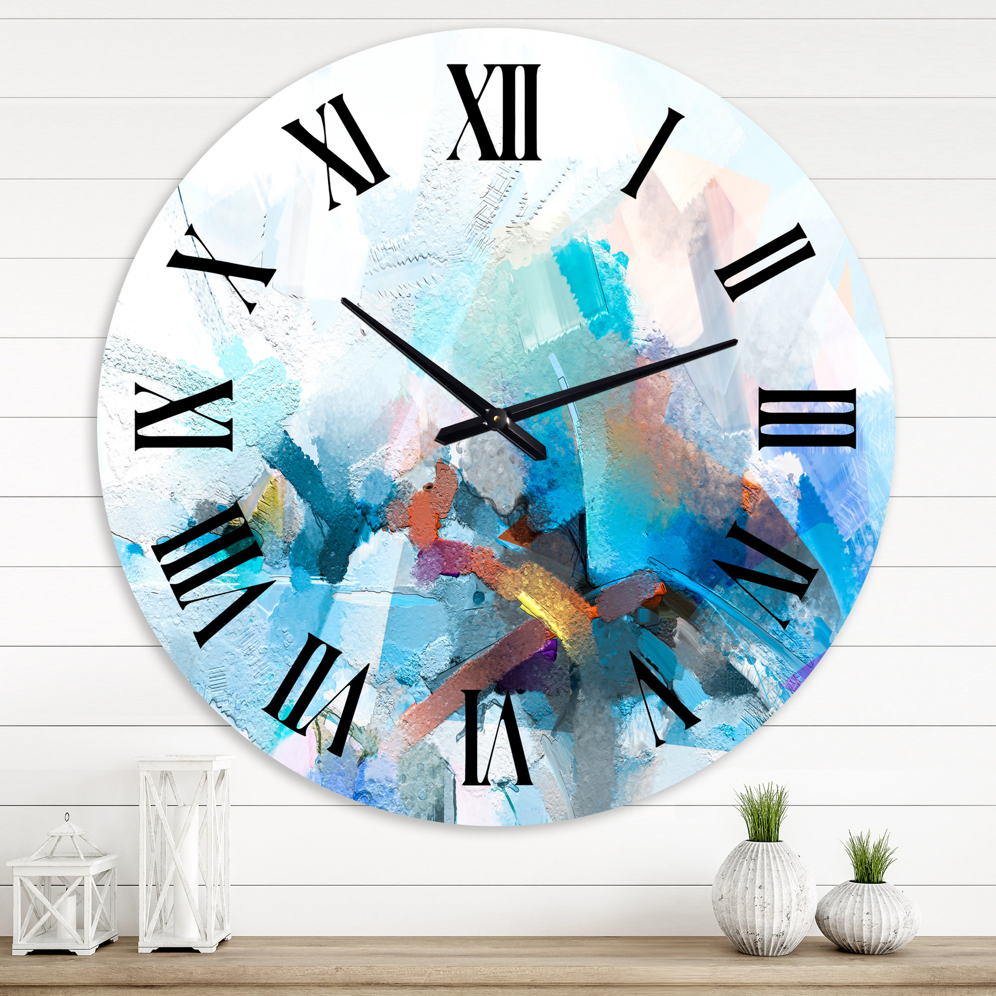 East Urban Home Abstract Dance of Different Shades of Blue I - Modern ...
