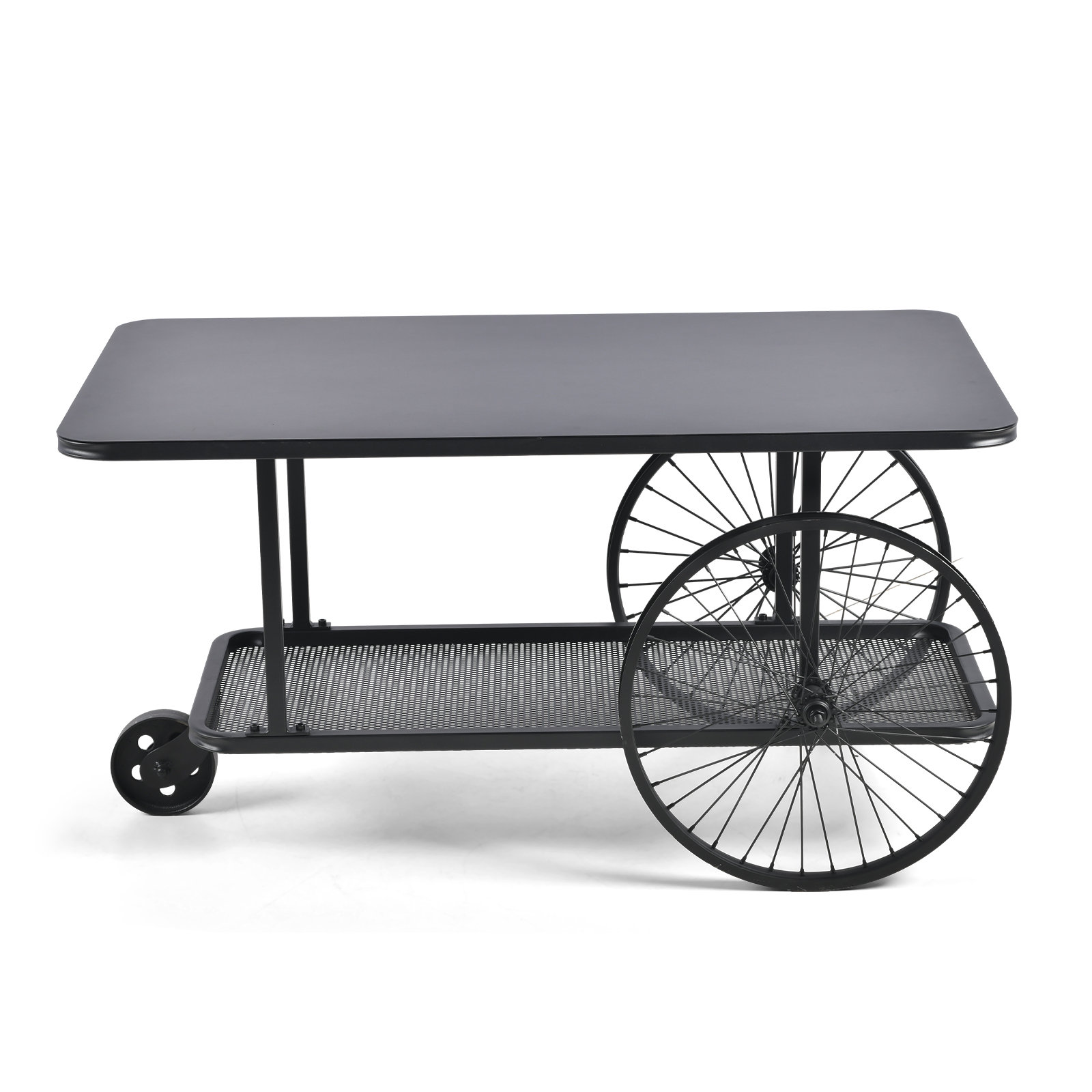 Williston Forge Black Factory Cart Coffee Table, Vintage Center Table ...