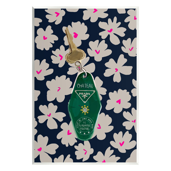 Stupell Industries " Floral Patterned Glam Key " by Amelia Noyes | Wayfair